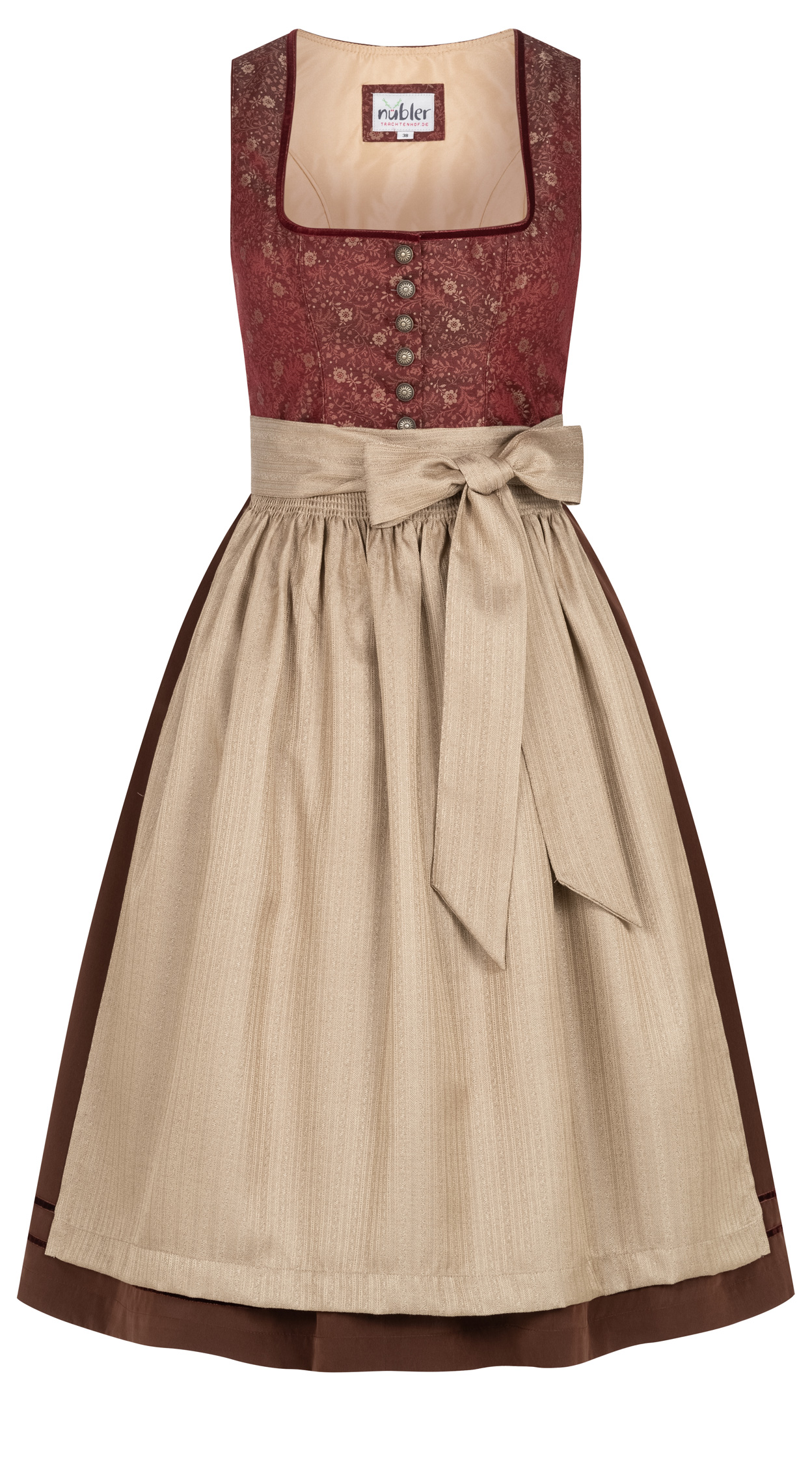 Dirndl midi Mona in Bordeaux von Nübler